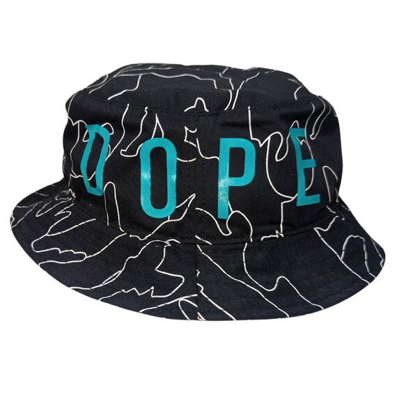 DOPE | Accessories | Dope Nwt Black Cotton Poly Camo Outline Bucket Hat ...
